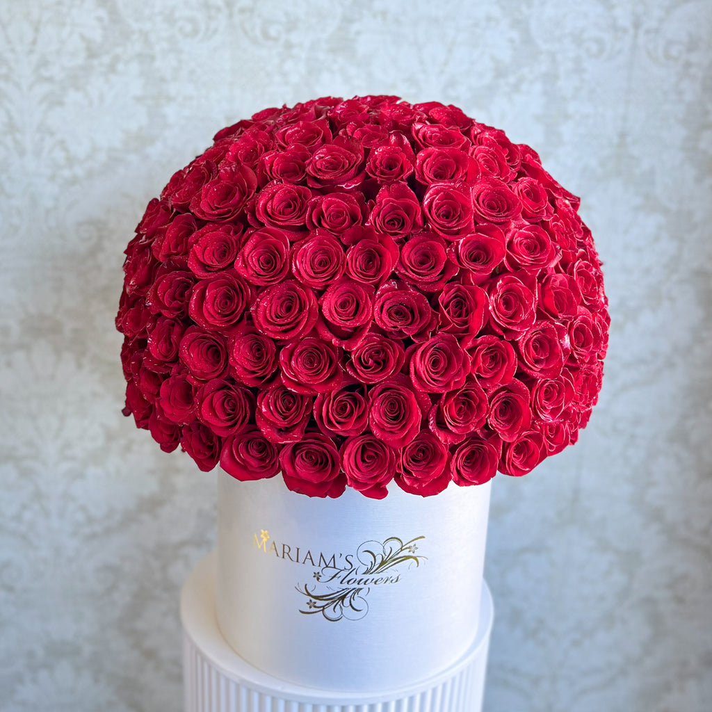 Valentine Red Rose Classic 100 Roses – Mariams Flowers